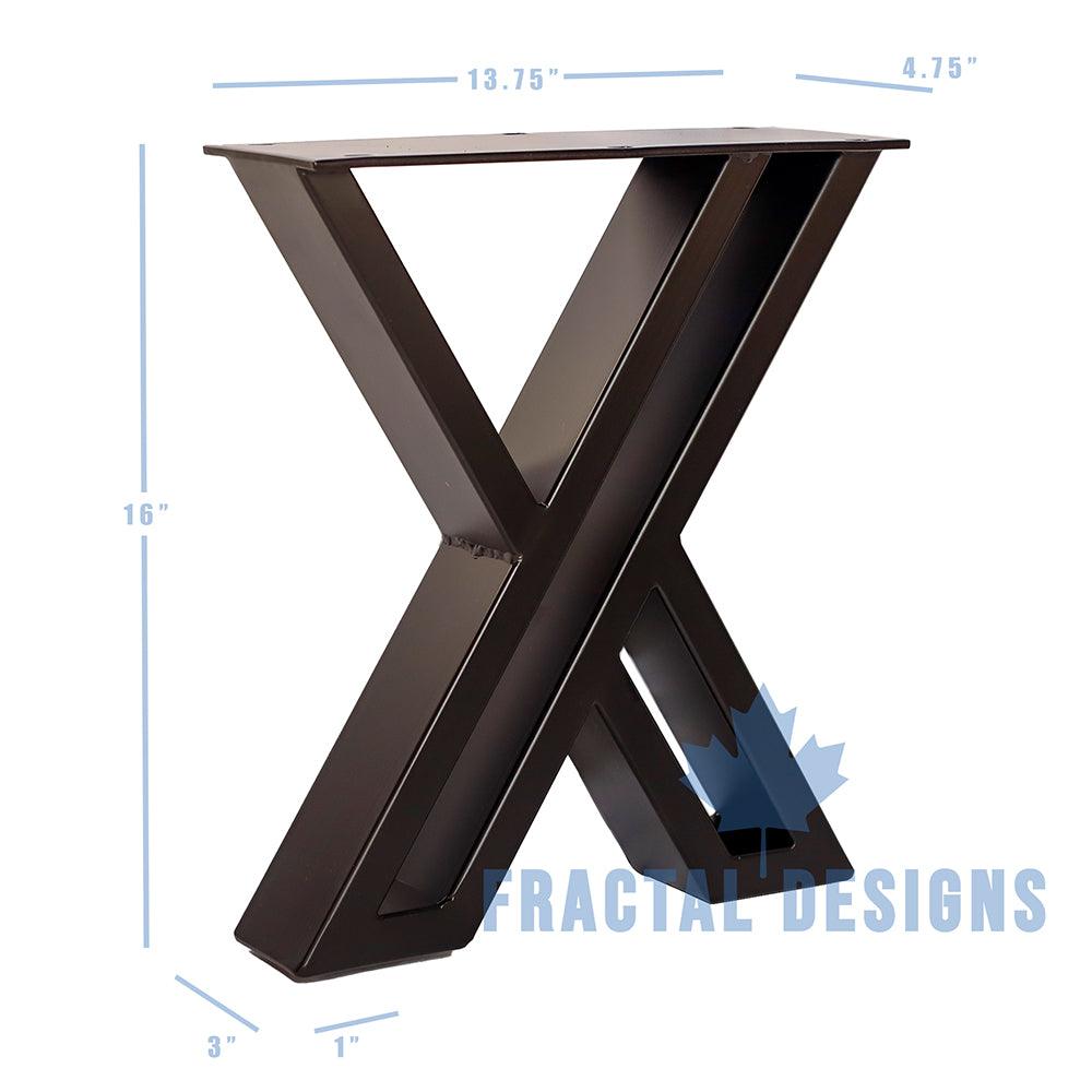 16” Double X Shape Furniture Legs - 13.5" wide, 1 Pair — Fractal ...