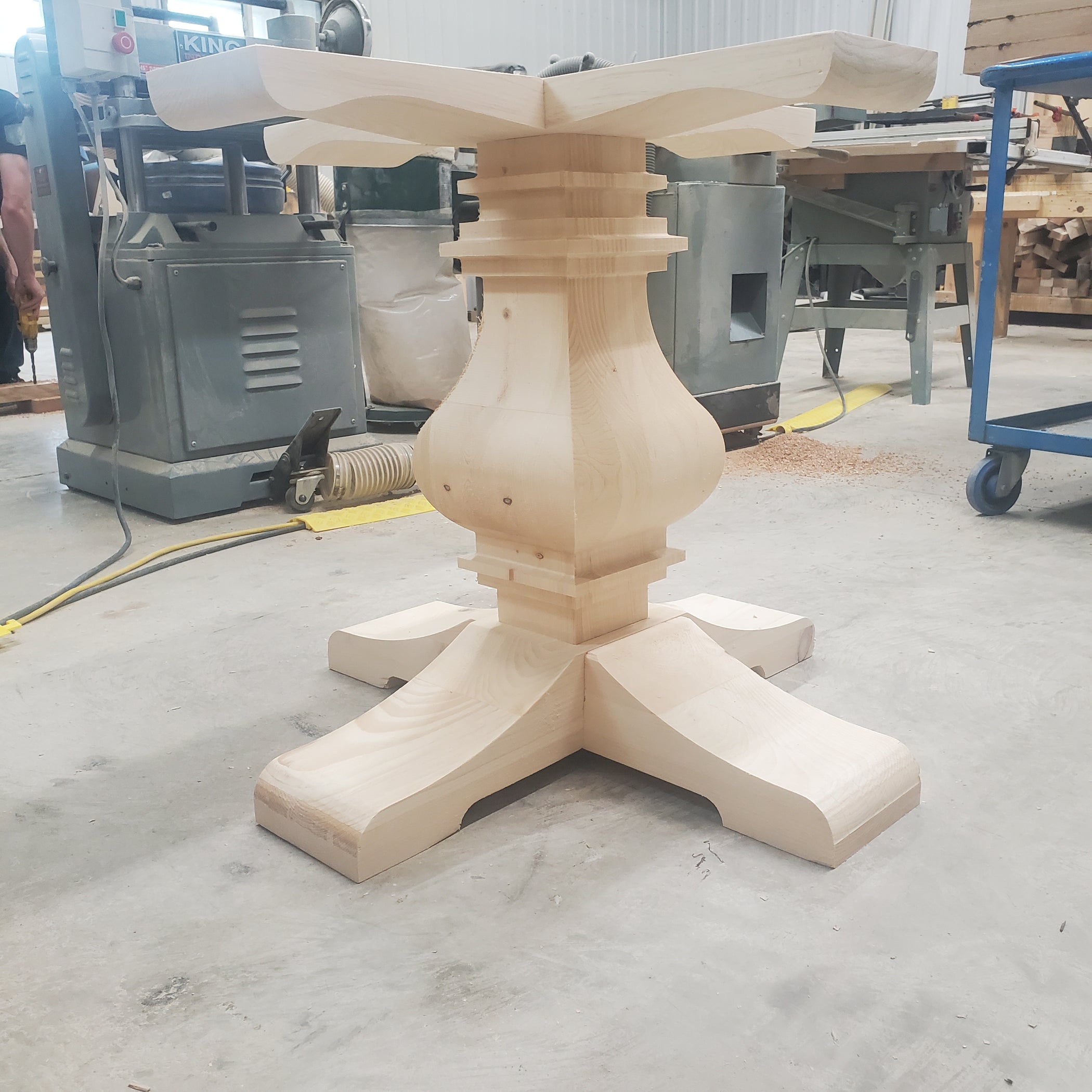 Wooden Pedestal Table Base - Standard Table Leg — Fractal Designs Inc