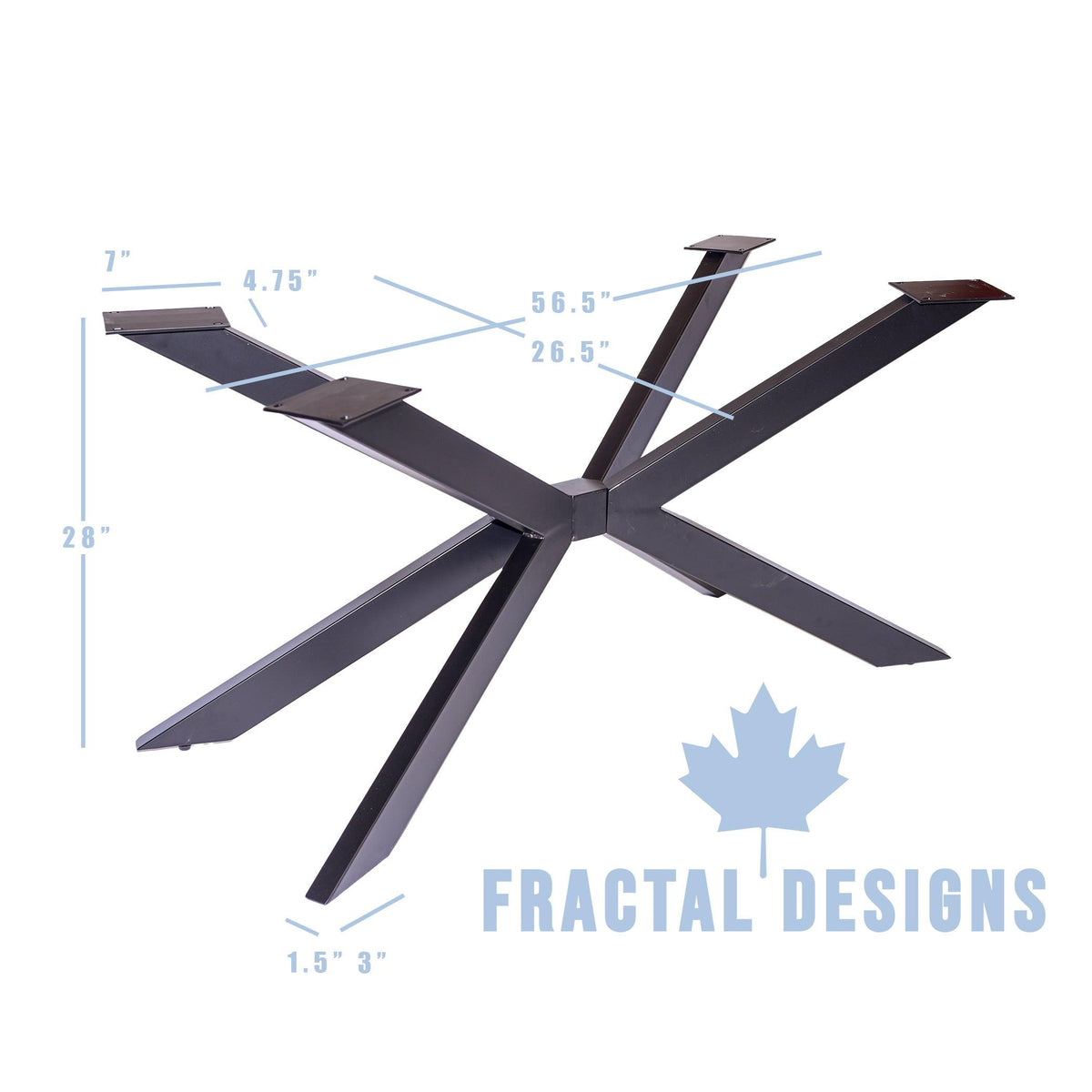 28” Butterfly Furniture Base 26.5"X56.5", 1 Set — Fractal Designs Inc