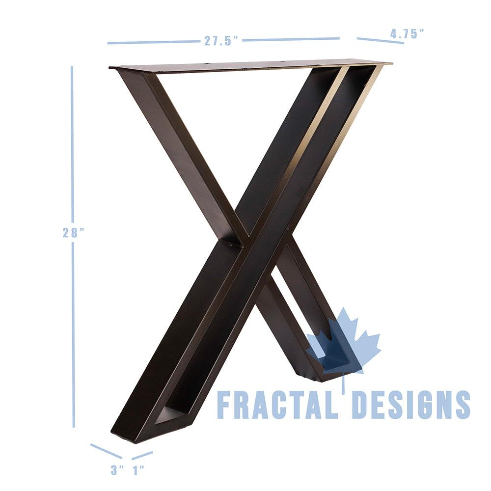 28” Double X Shape Furniture Legs, 1 Pair — Fractal Designs Inc