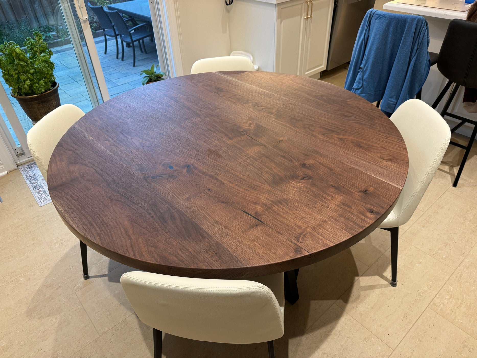 Custom Made Round Walnut Table — Fractal Designs Inc