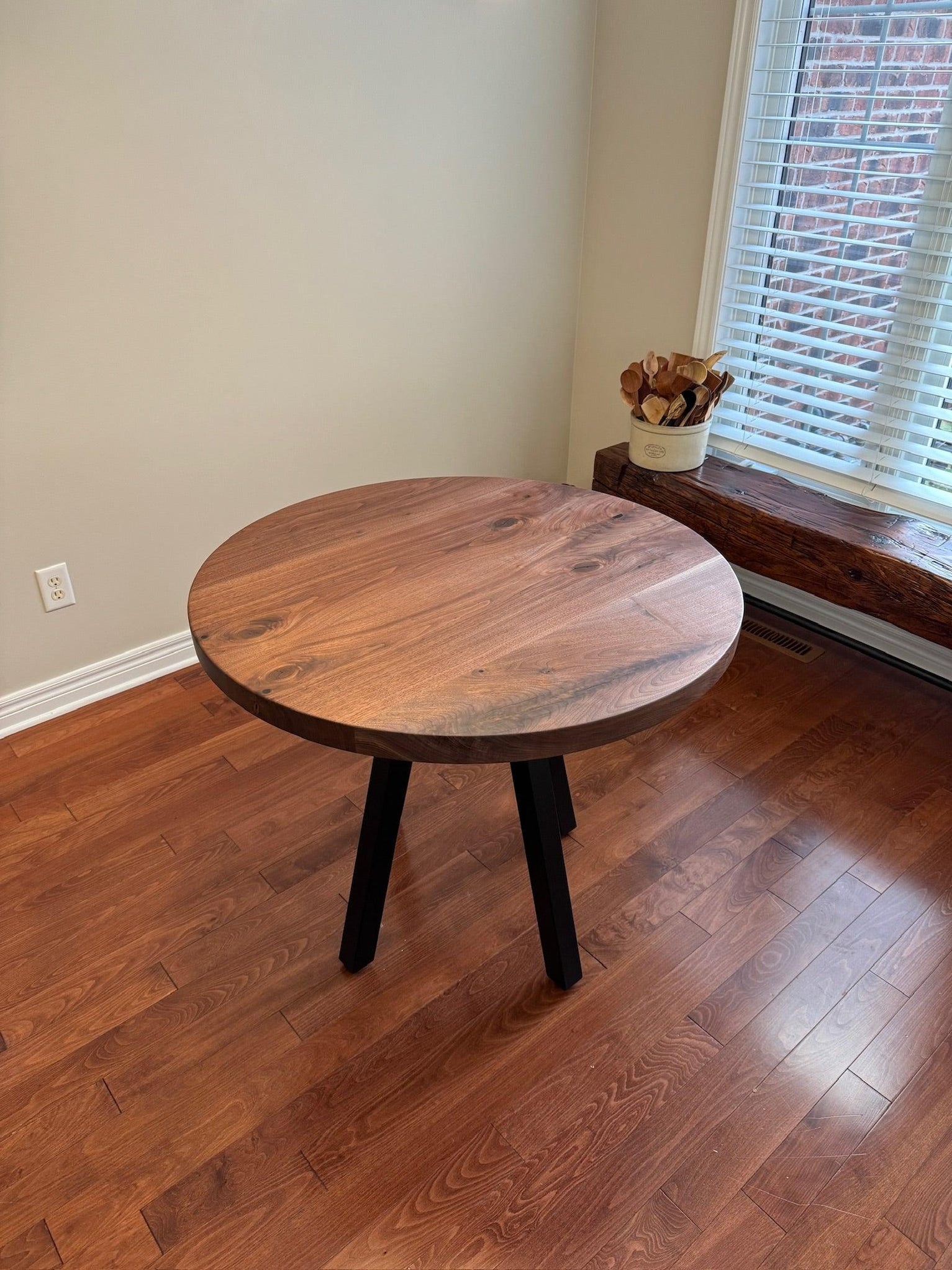 Custom Made Round Walnut Table — Fractal Designs Inc