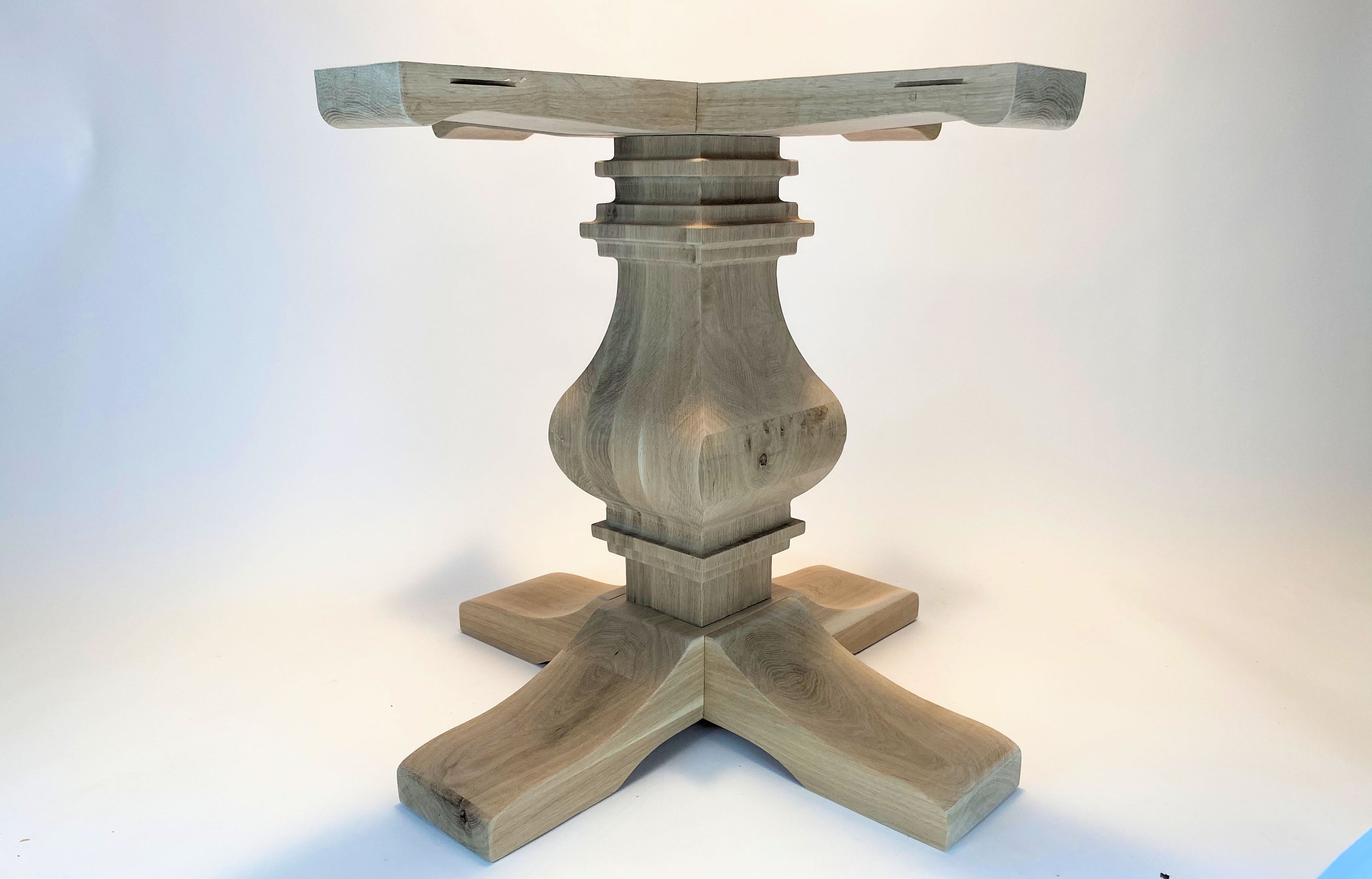 Wooden Pedestal Table Base - Standard Table Leg — Fractal Designs Inc